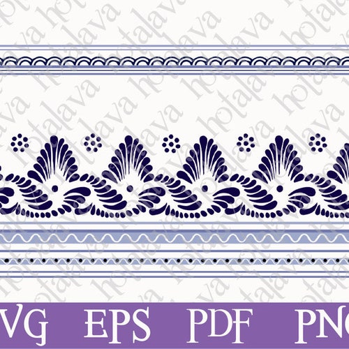 Mexican Talavera Border Svg Blue Talavera Decoration | Etsy