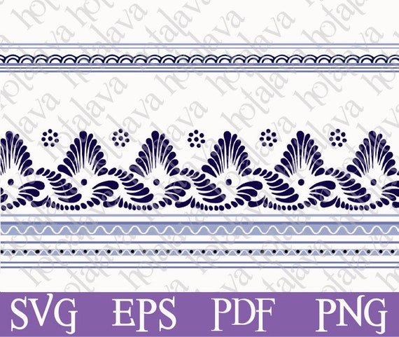 Mexican Talavera Border Svg Blue Talavera Decoration | Etsy