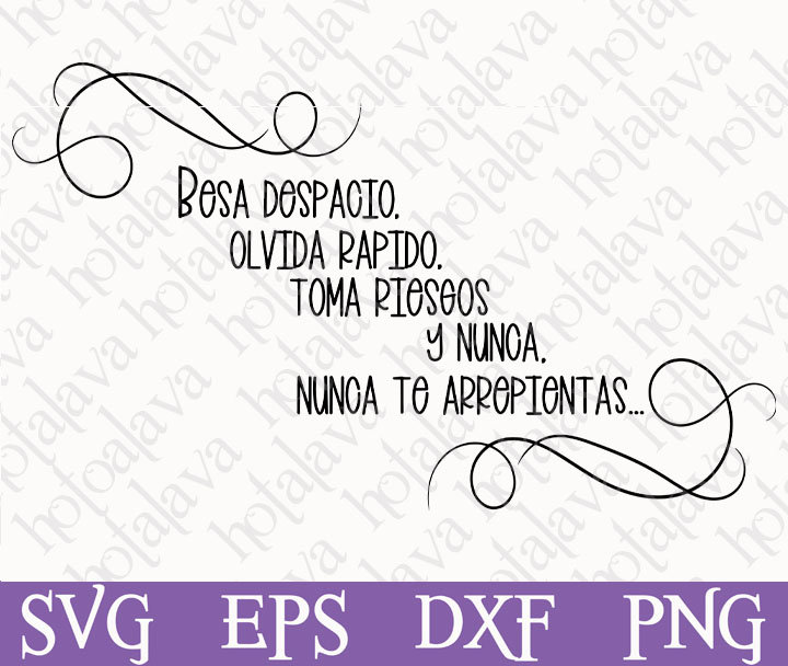 Svg Besa Despacio, Digital Svg File, Laser Compatible File ...