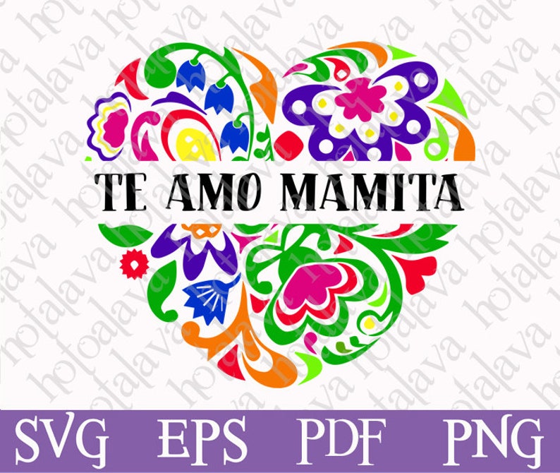 Te Amo Mamita Svg , Mothers Day Svg Download, I Love You Mom Print ...