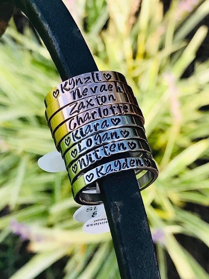 Stackable Personalized Rings - Etsy