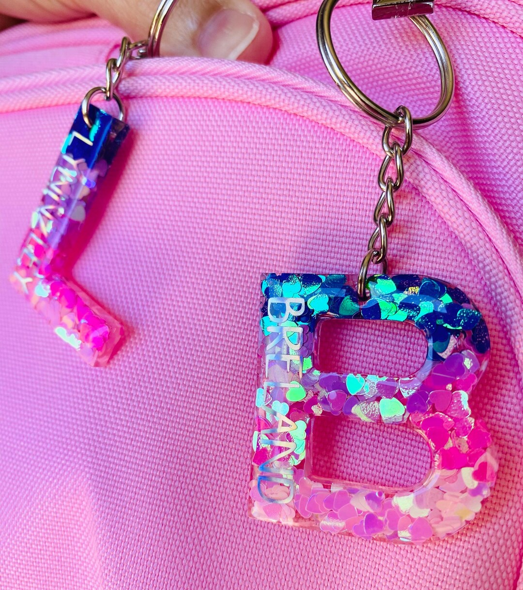 Letter Name Keychain - Etsy