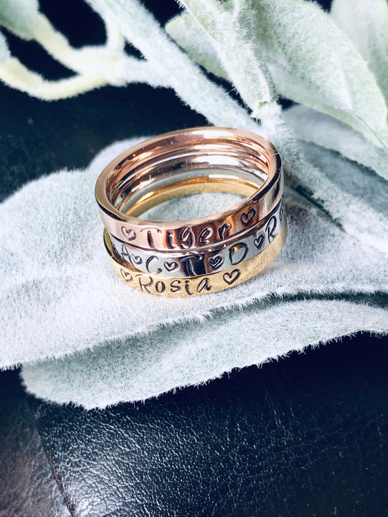 Stackable Personalized Rings - Etsy