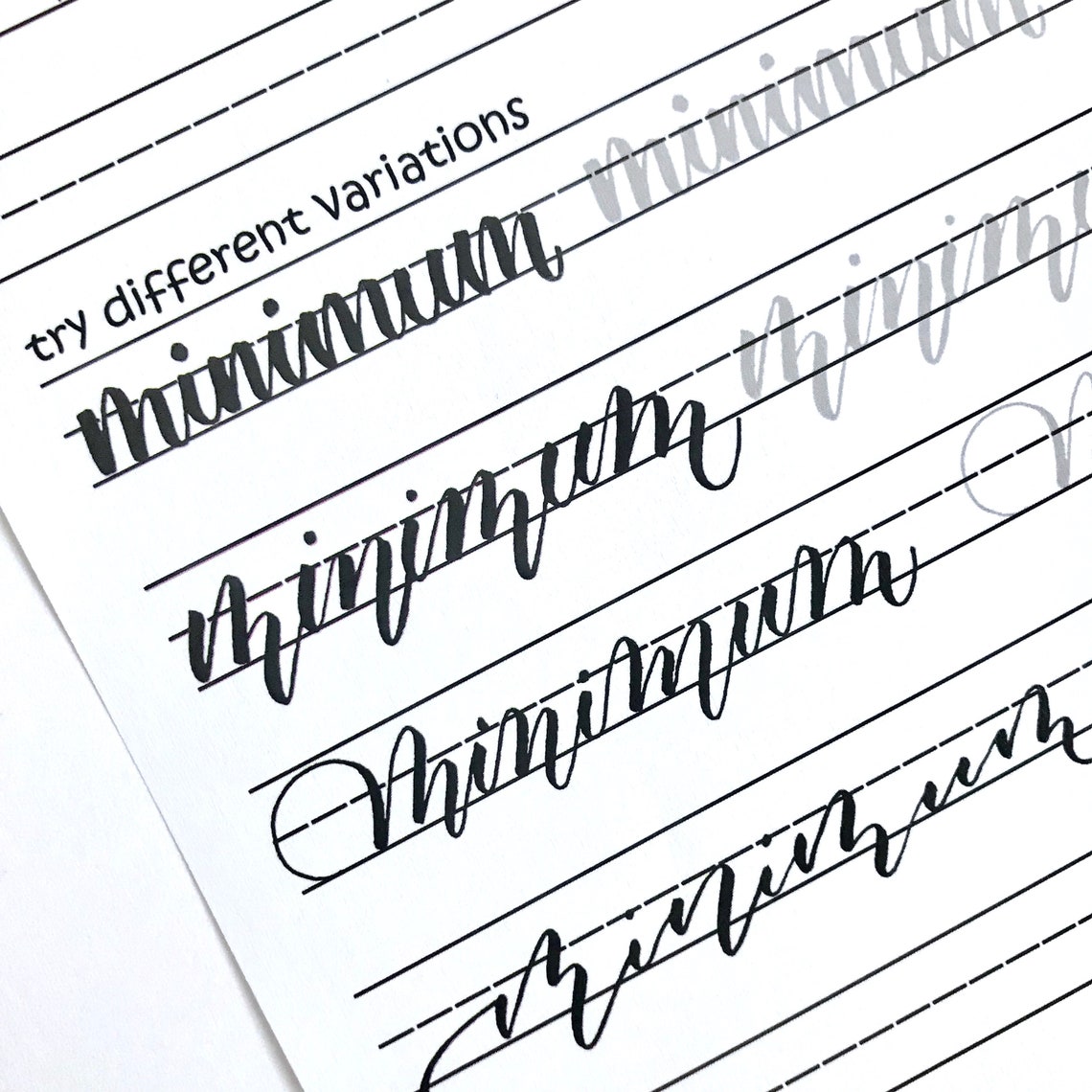 Small Brush Lettering Guide -digital File - Etsy