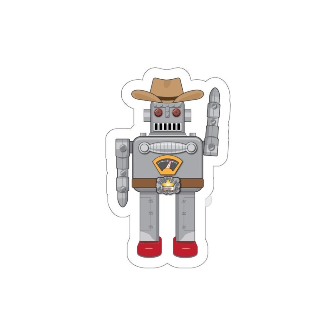 Robot Decal - Robot Village People Cowboy - Etsy