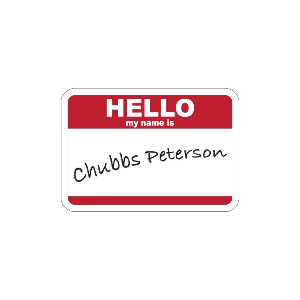 Happy Gilmore Chubbs Peterson Name Tag Sticker - Etsy