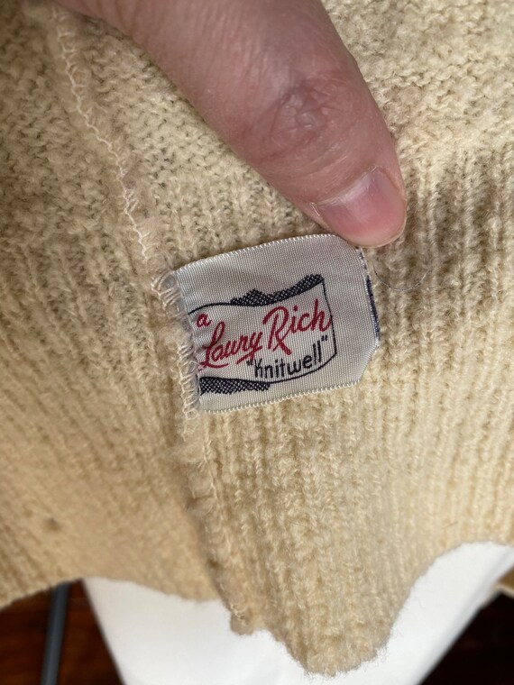 VINTAGE 1950s - Laury Rich Knitwell Embellished Cardi… - Gem