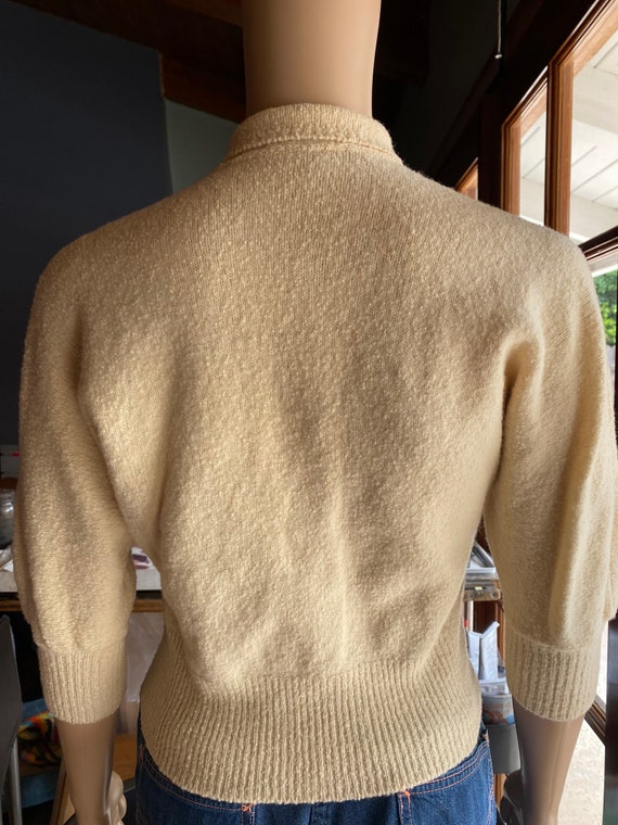 VINTAGE 1950s - Laury Rich Knitwell Embellished Cardi… - Gem