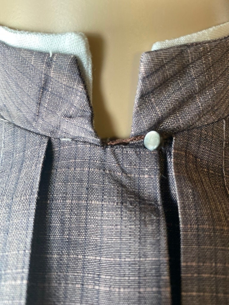 VINTAGE 1950s - 2-in-1 HELEN WHITING Gray/pink Mandarin Double-collared ...