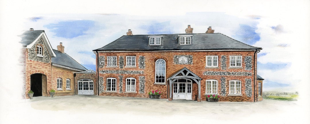 Hand Painted House Portrait ( NOT DIGITAL) Custom Portrait, Custom ...