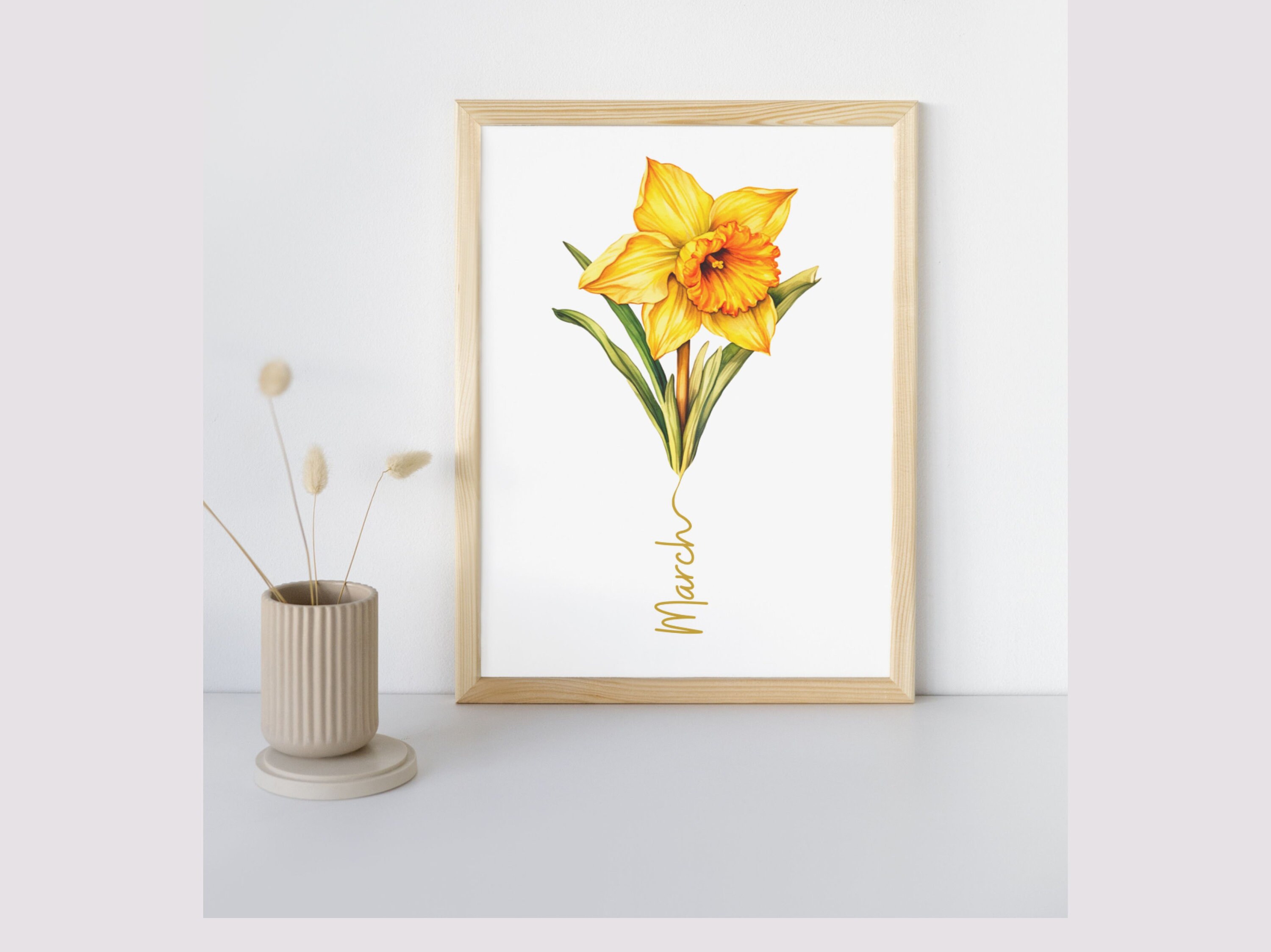 Flor De Nacimiento Marzo, Narciso, Birthflower March Daffodil, 2 ...