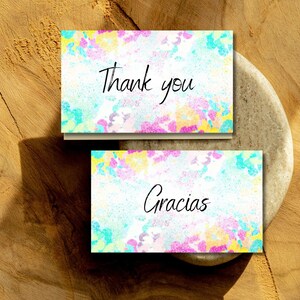 Tarjeta De Agradecimiento Imprimible Tarjeta De Agradecimiento Acuarela Tarjeta De ...