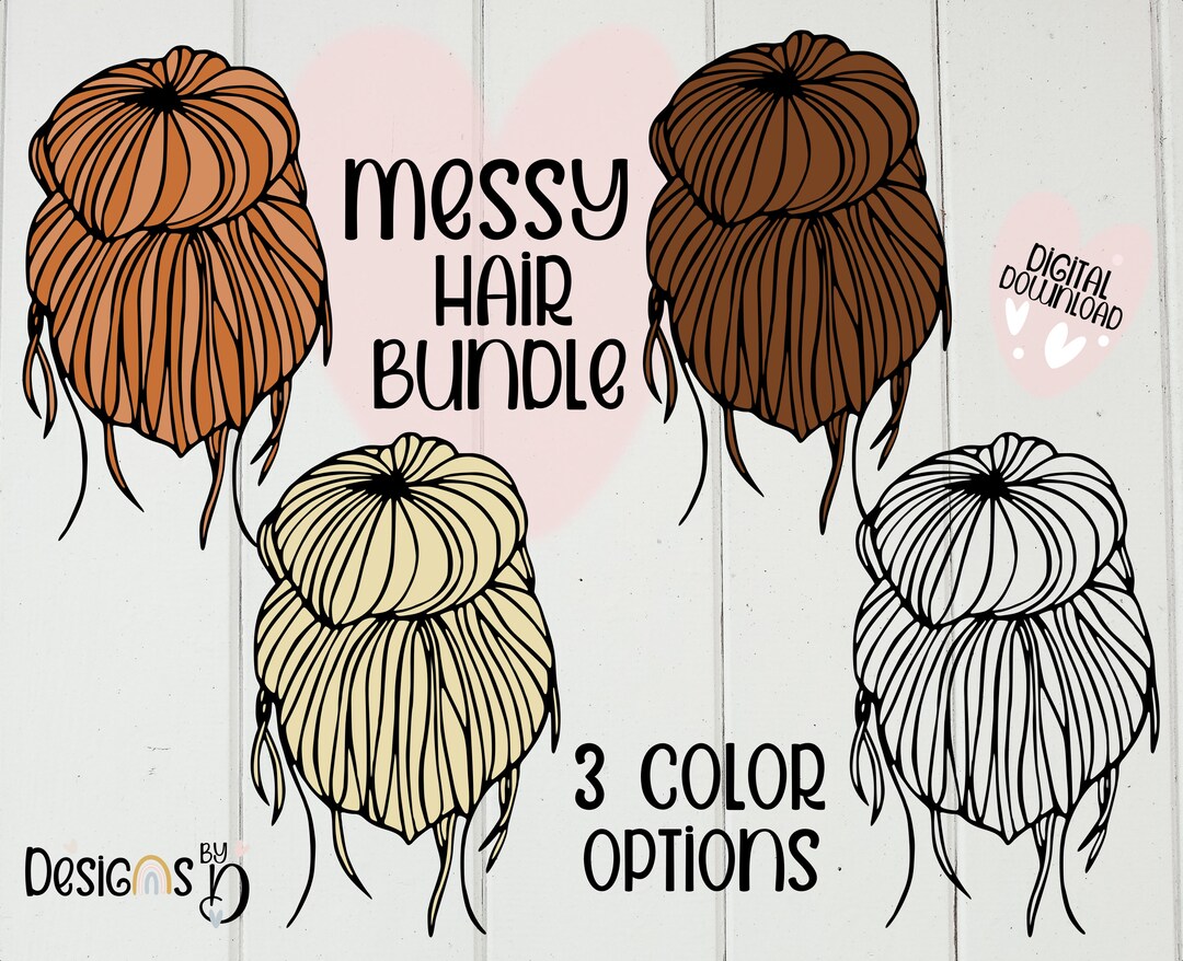 Messy Hair Bundle is a Digital Download for Cutting or Printing ...
