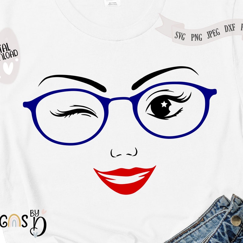 Womans Winking Face - Etsy