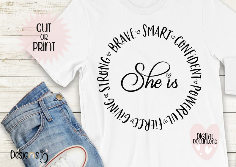 She is SVG is a Digital Download Print or Cut Design SVG | Etsy