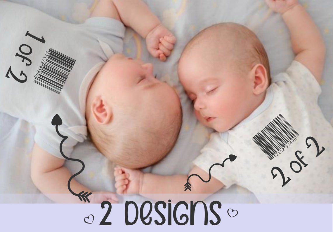Twin Babies Barcode SVG Cutting File or Printing File Digital | Etsy