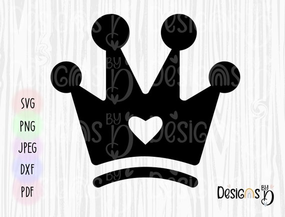 Crown With Heart Svg Crown Svg Princess Clipart Queen - Etsy Canada