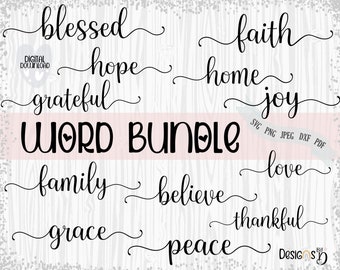WORD BUNDLE SVG Inspirational Uplifting Svg Files for Cricut - Etsy