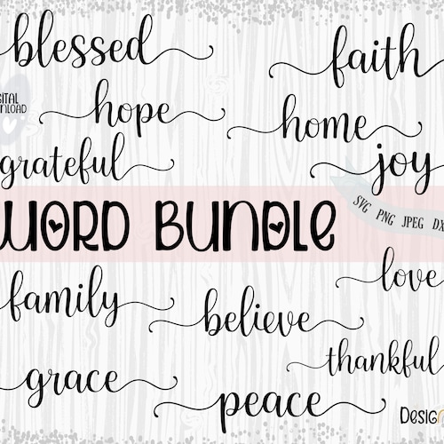 Word Bundle SVG Cutting Files or Printing Files Digital - Etsy