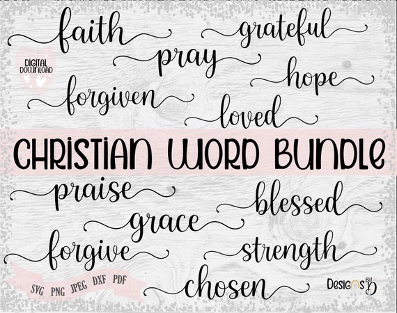 Christian Word Bundle SVG Cutting Files or Printing Files | Etsy