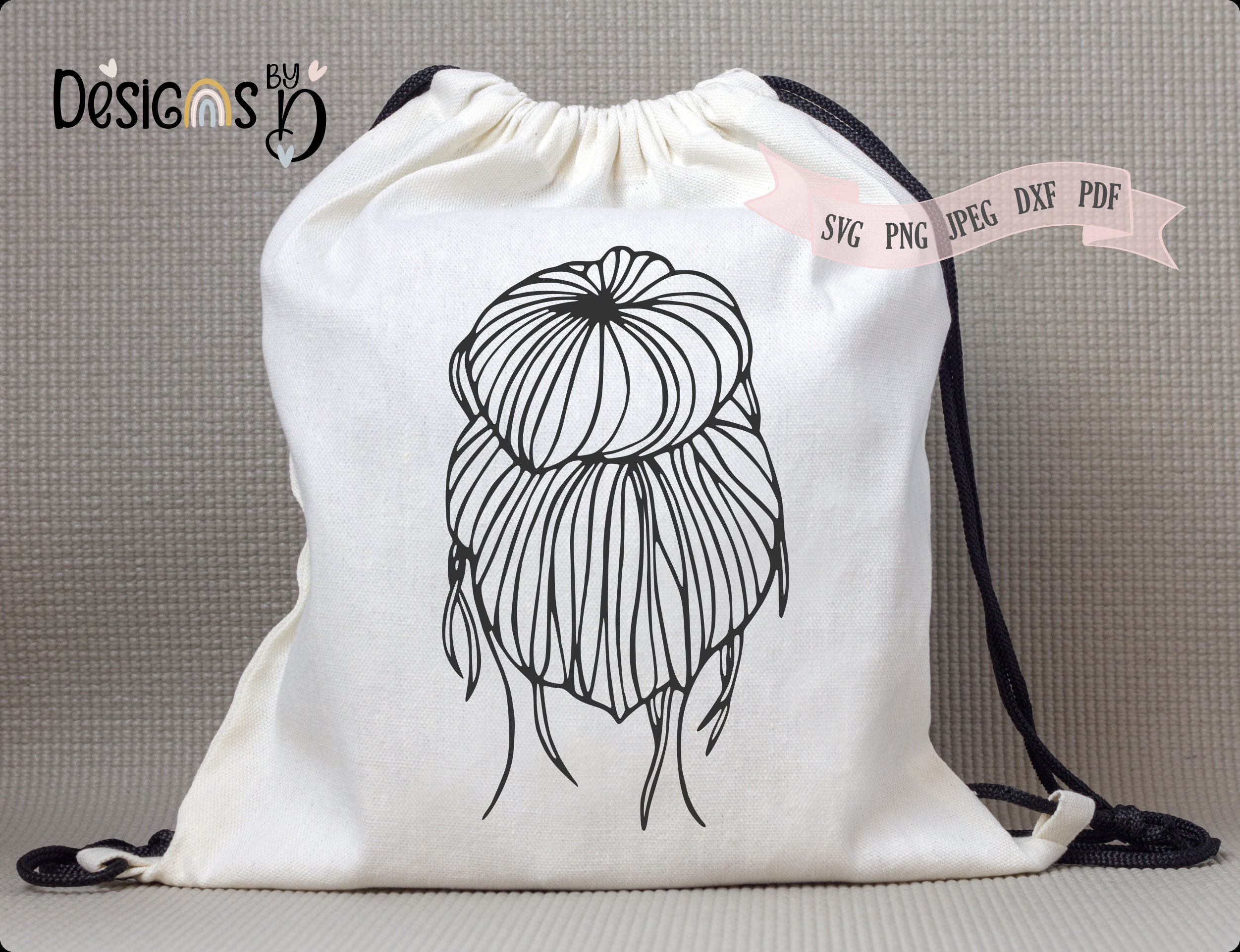Messy Bun SVG Cutting File or Printing File, Digital Download, Jpeg ...