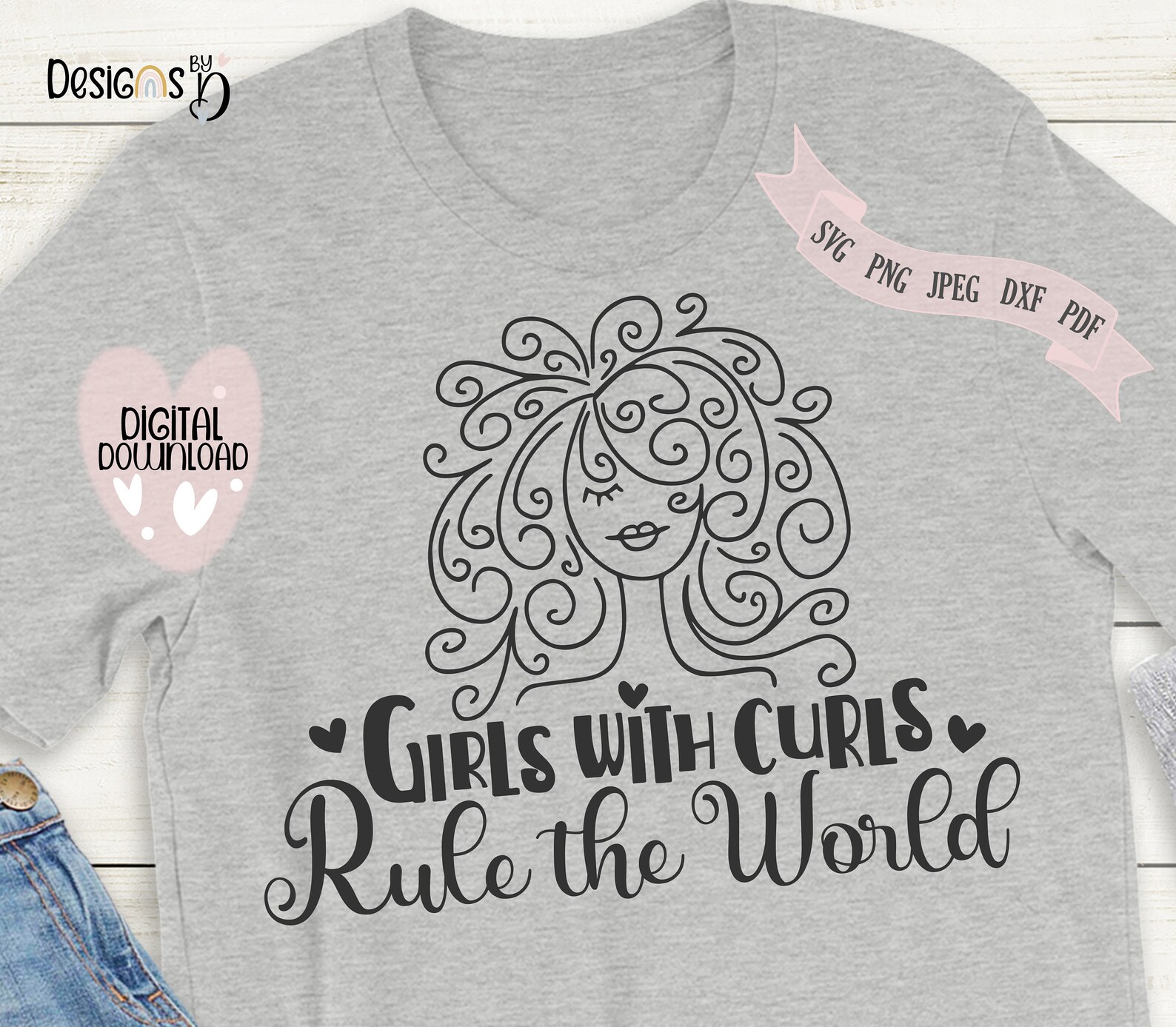 Girls With Curls Rule the World SVG Cutting File or Printing File ...