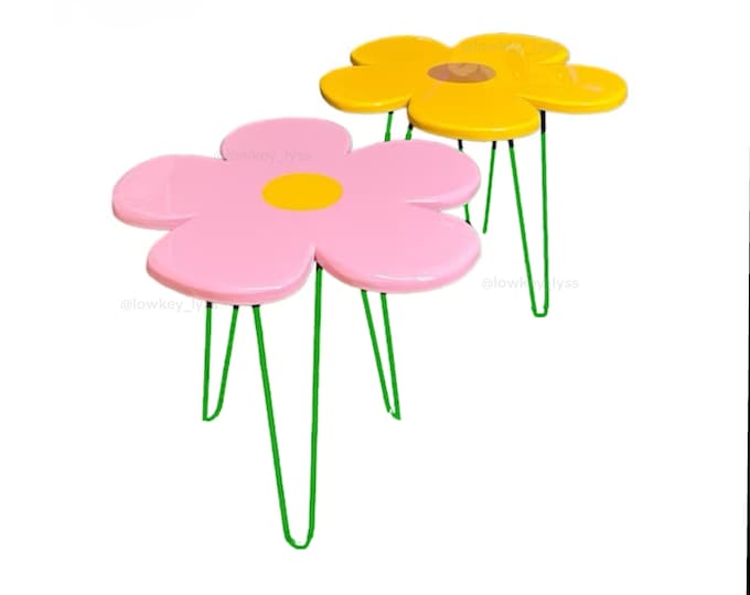 Groovy Flower End Table LOWKEY Lyss - Etsy