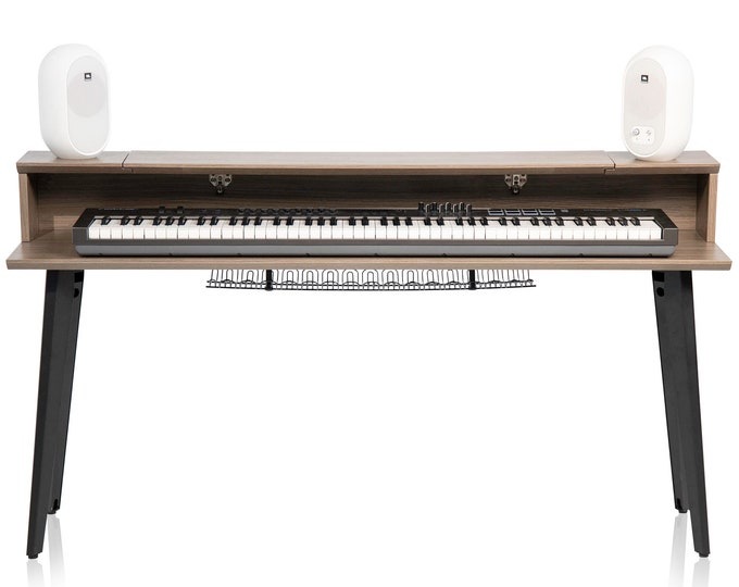 88-note Keyboard Desk With Flip-top Design and Rear Cable Passthrough ...