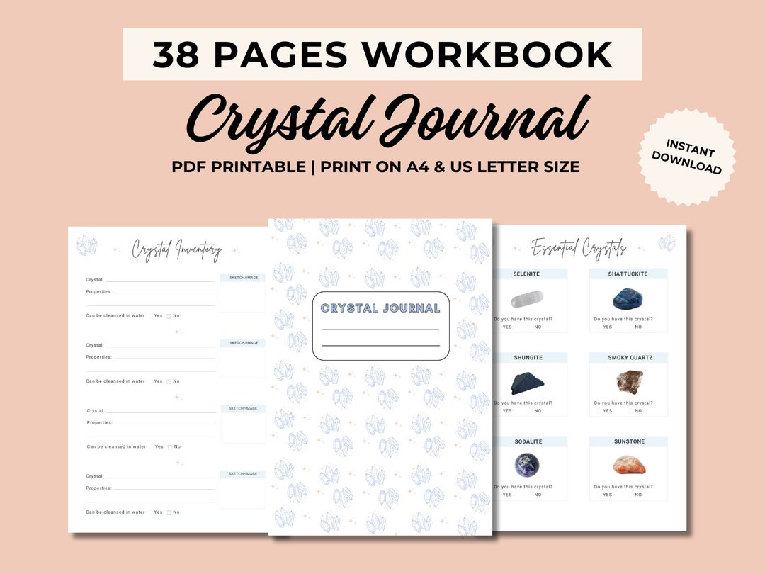 Printable Crystal Journal, Crystal Workbook, Crystal Planner ...