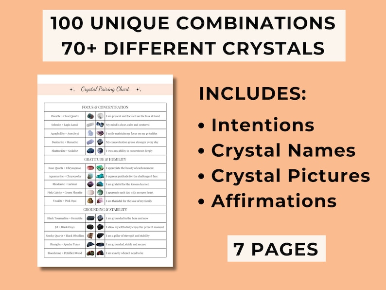Crystal Pairing Chart, Crystal Combinations Guide, Crystal Pairings ...