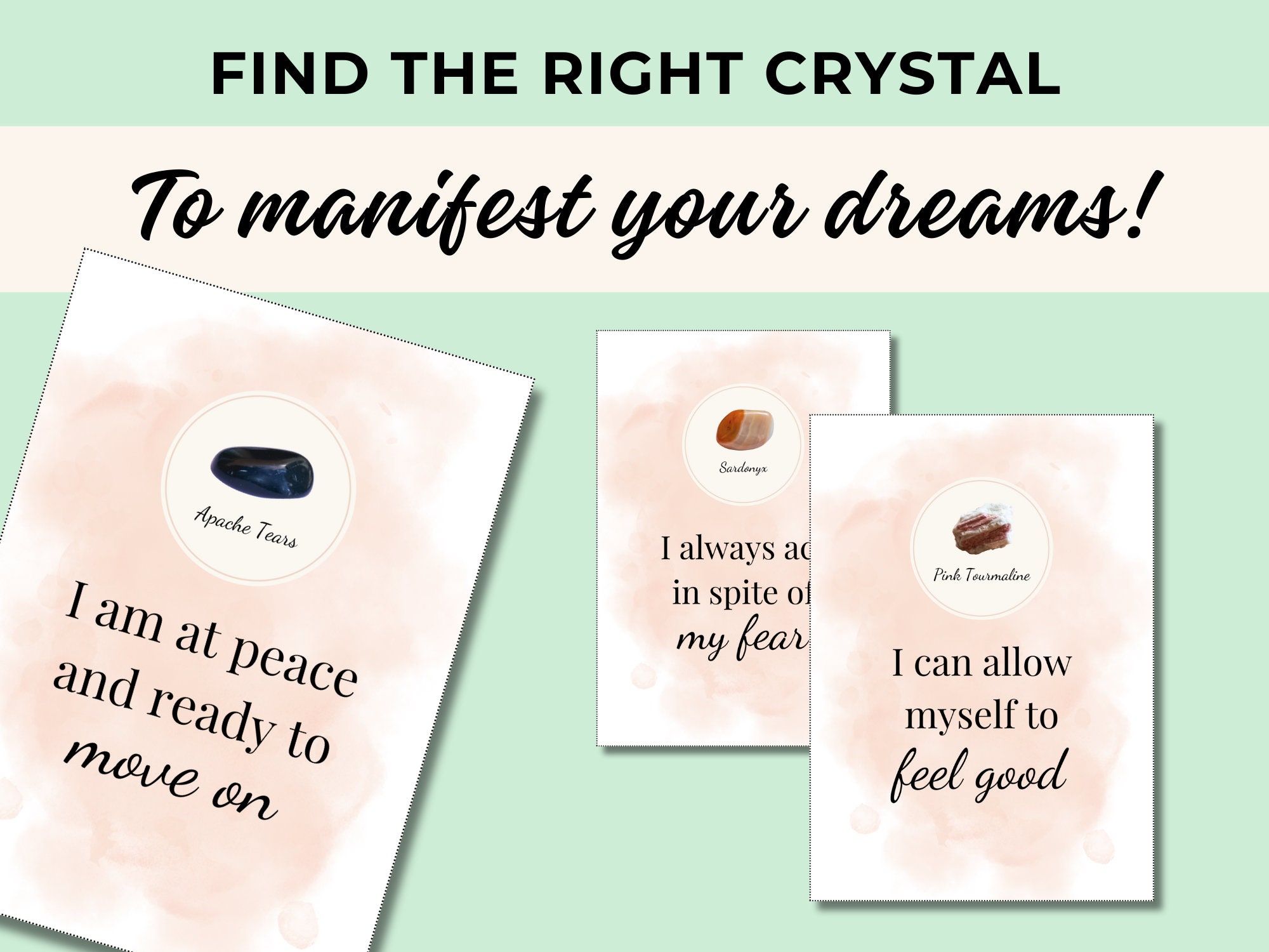 100 Printable Crystal Affirmation Cards, Crystal Affirmation Cards ...
