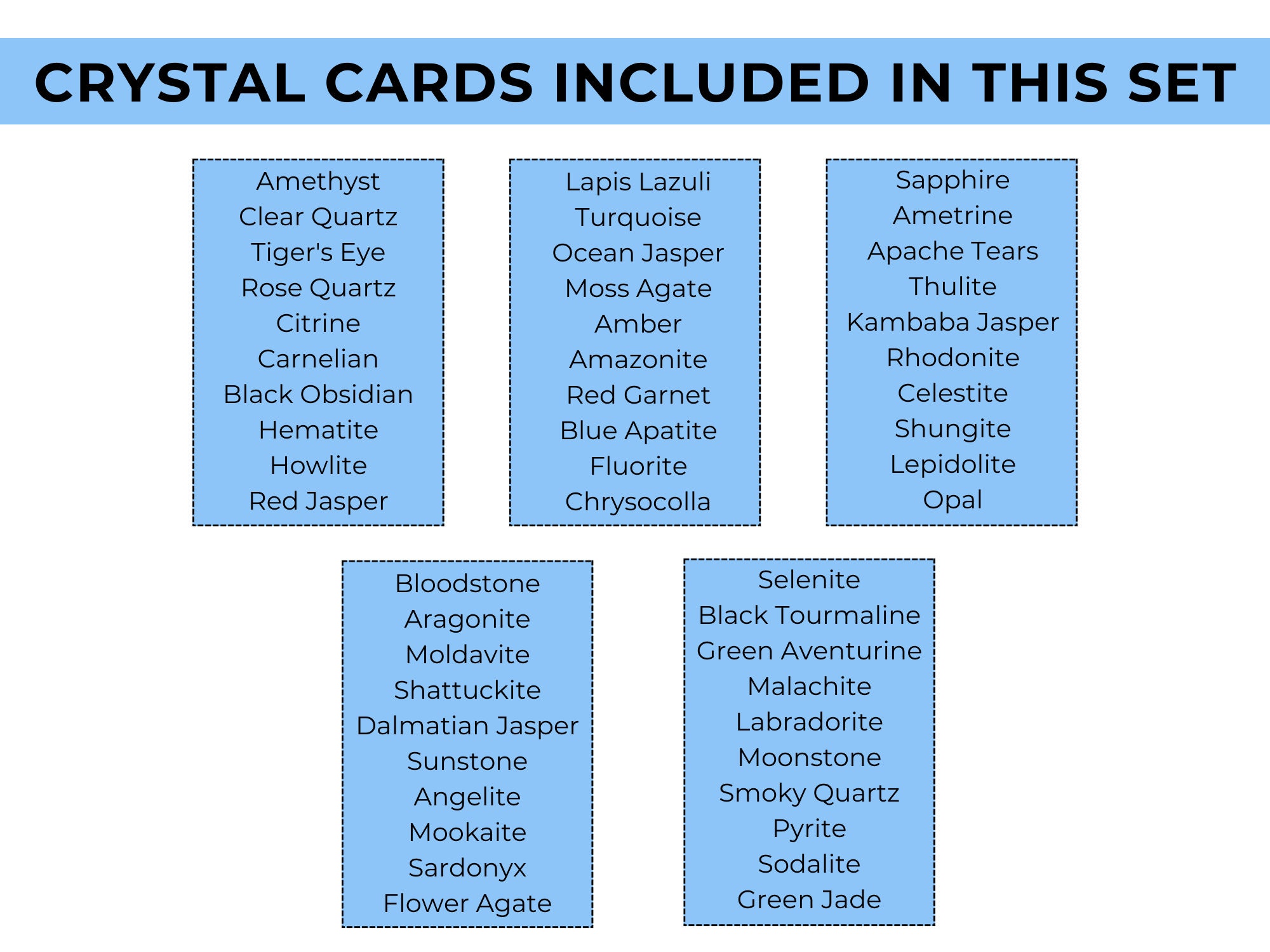 50 Printable Crystal Flashcards, Learning Cards, Crystal Healing ...