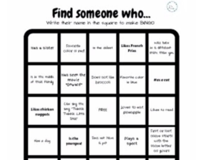 Get to Know You Bingo Icebreaker for Kids - Etsy