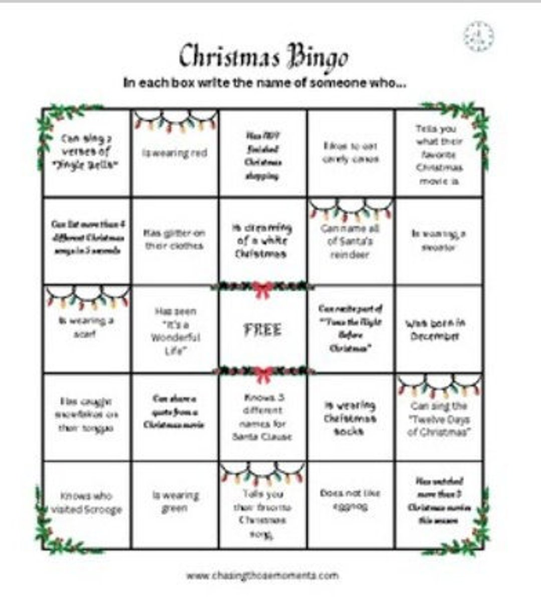 Christmas Bingo (non-religious) - Icebreaker, Party Game - Etsy