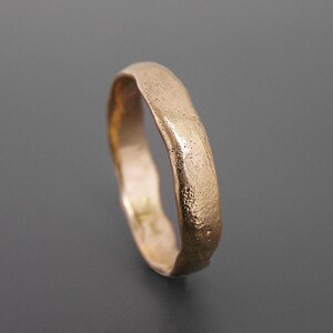 Raw Brutalist Gold Wedding Ring, Reticulated Gold Ring, Raw 14k Gold ...