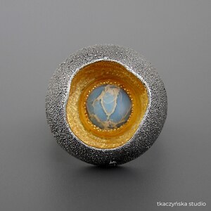 Coral Reef Contemporary Ring, Unique Edgy Jasper Ring, Blue Lagoon ...
