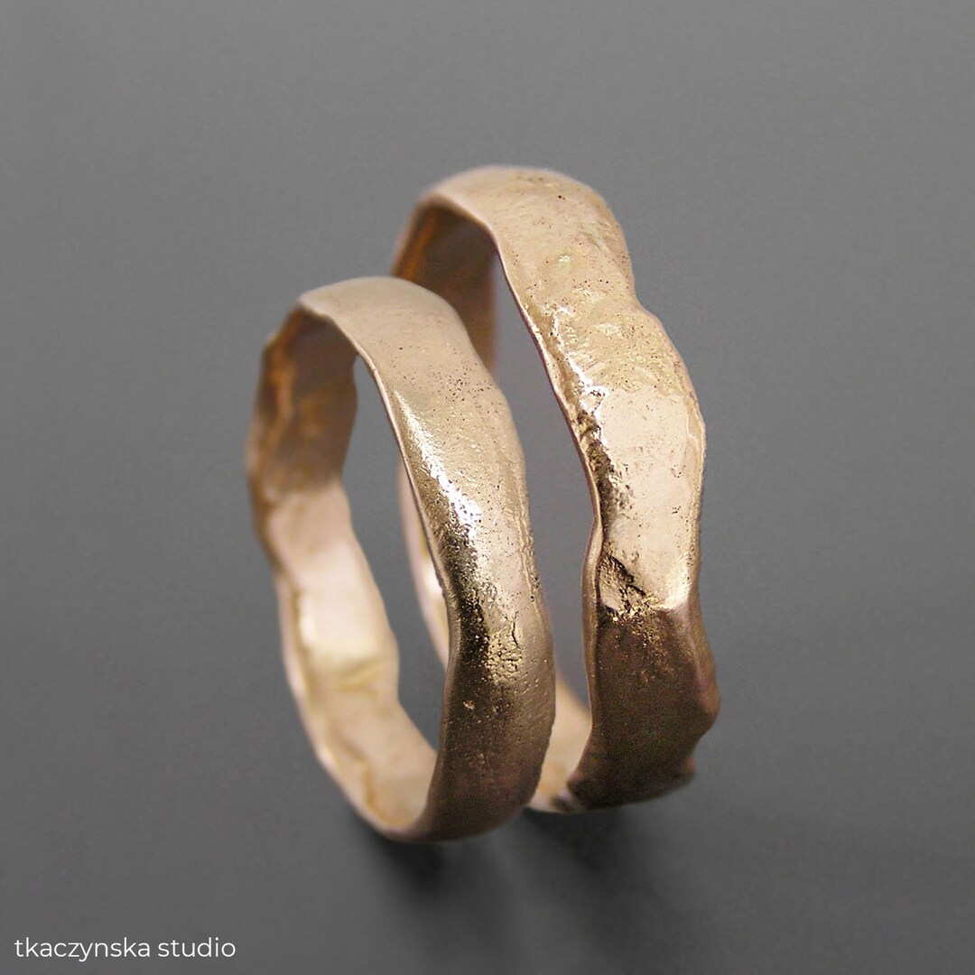 Raw Brutalist Gold Wedding Ring, Reticulated Gold Ring, Raw 14k Gold ...