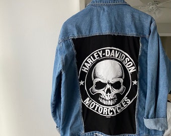 Vintage Harley Denim Riding Jacket Harley Blue Davidson Motorcycle ...