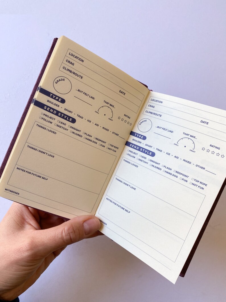 Climbing Log, Rock Climbing Journal, Rock Climbing Gift, Climbing ...