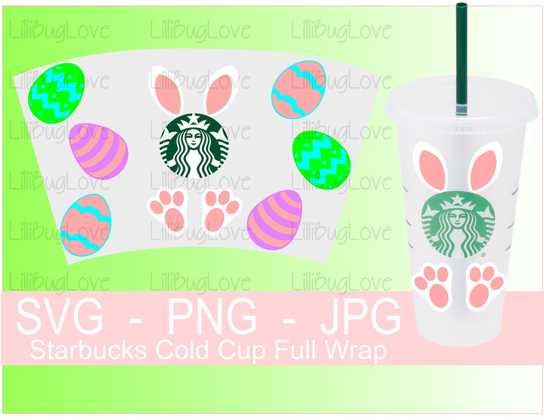 Easter Bunny and Easter Eggs Starbucks Cold Cup Full Wrap Seamless SVG ...
