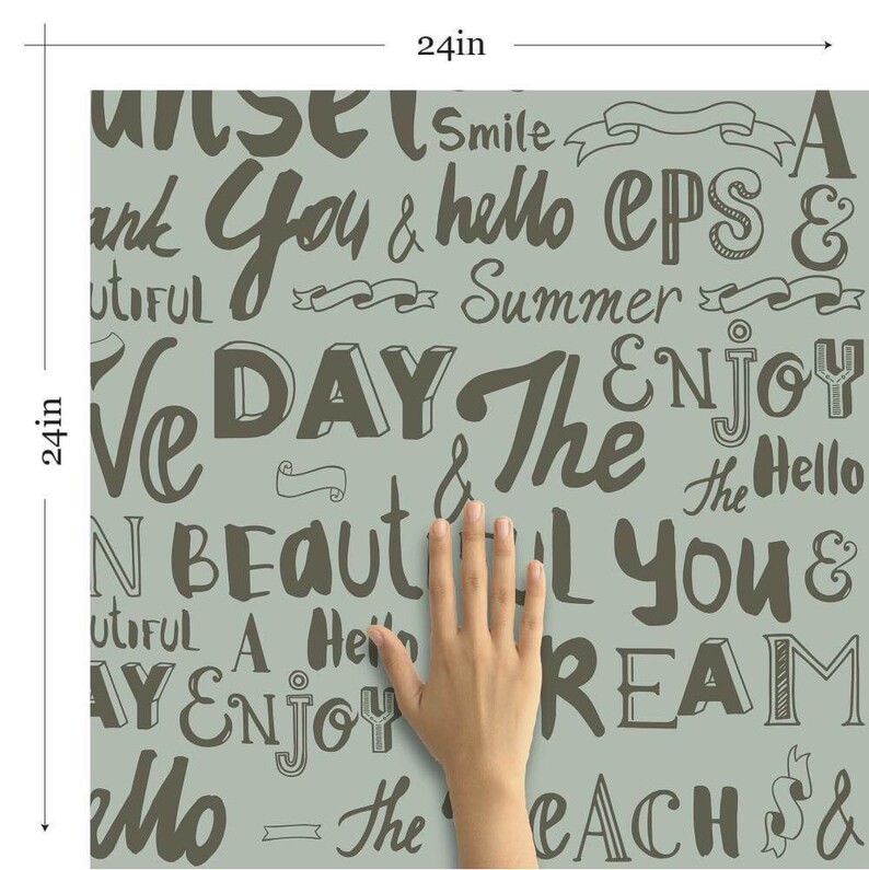 Green Handwriting Teens Peel and Stick Removable Wallpaper - Etsy