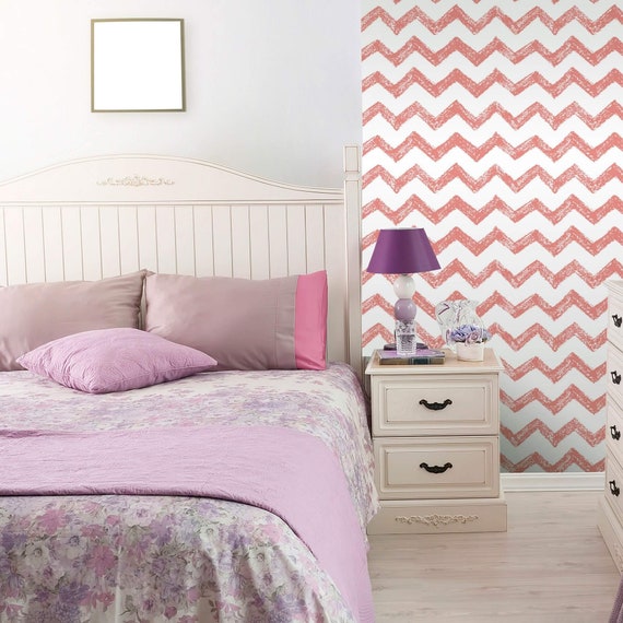 Red And White Chevron Wallpaper