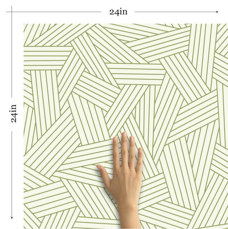 Green and Tan Pattern Geometric Peel and Stick Removable - Etsy
