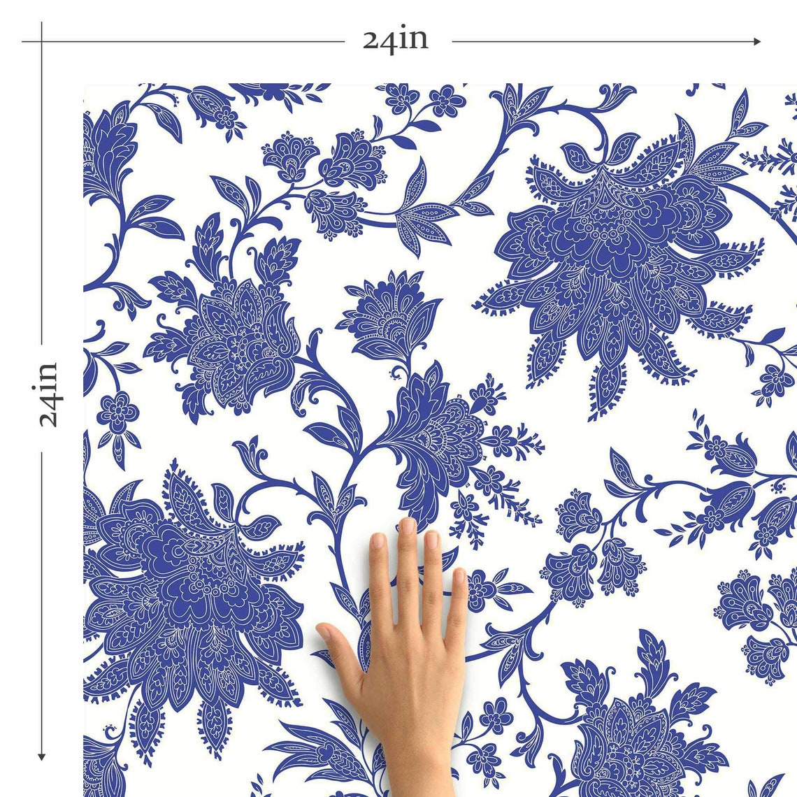 Blue Flowers Peel and Stick Removable Wallpaper 8546 - Etsy