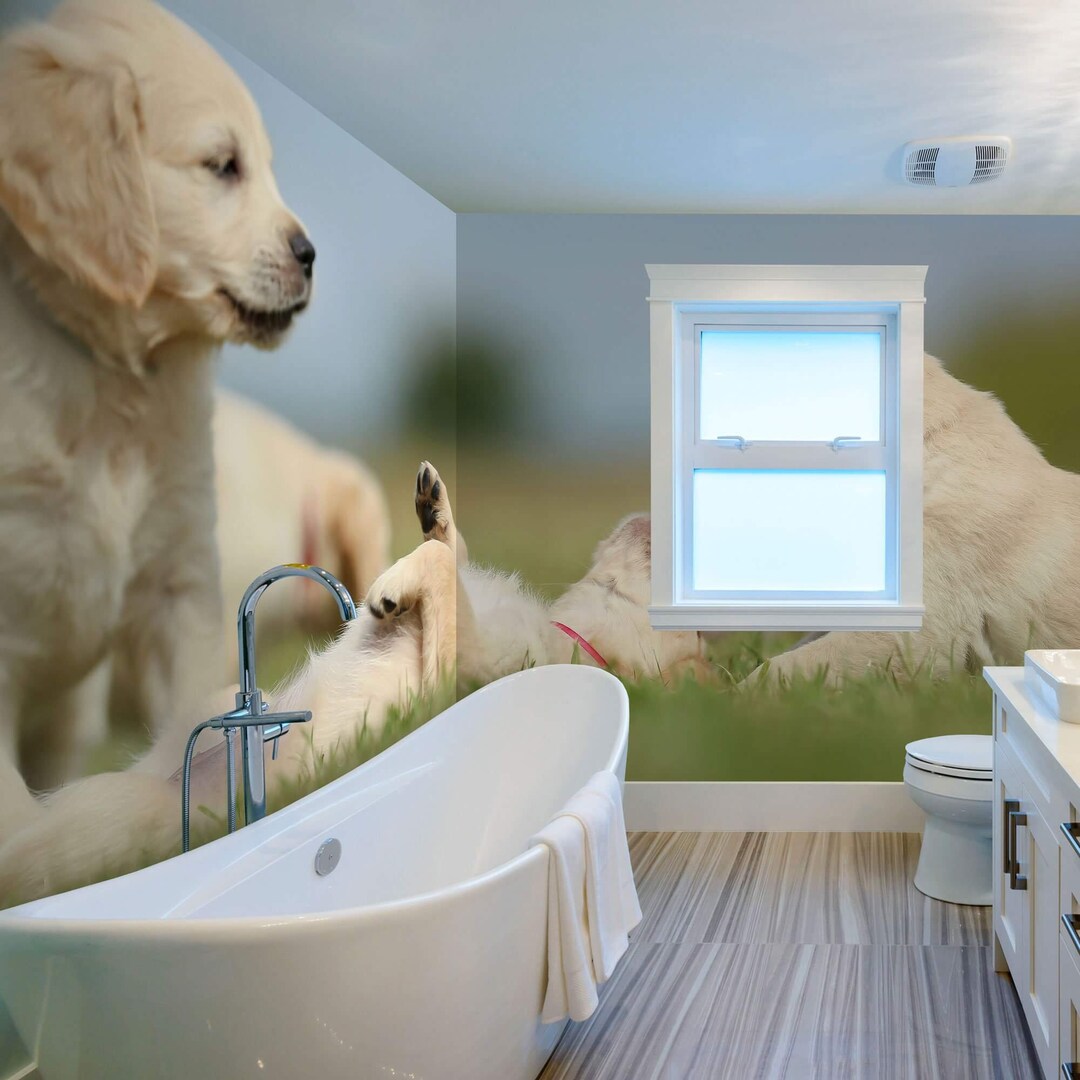 Green and Tan Dog Peel and Stick Removable Wall Mural 5643 - Etsy