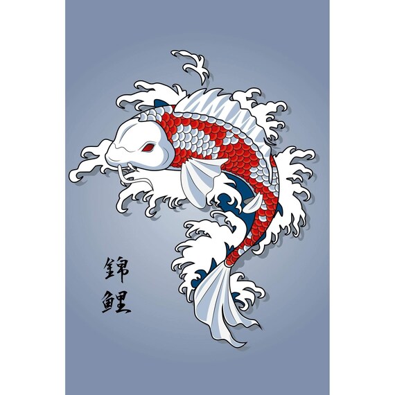 Red and Blue Asian Wall Art 2407 | Etsy