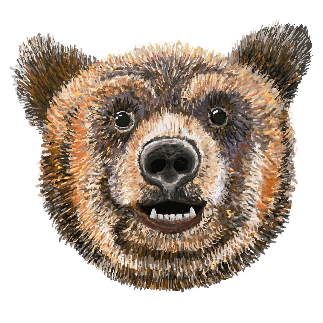 Brown Bear Wall Art 3599 - Etsy