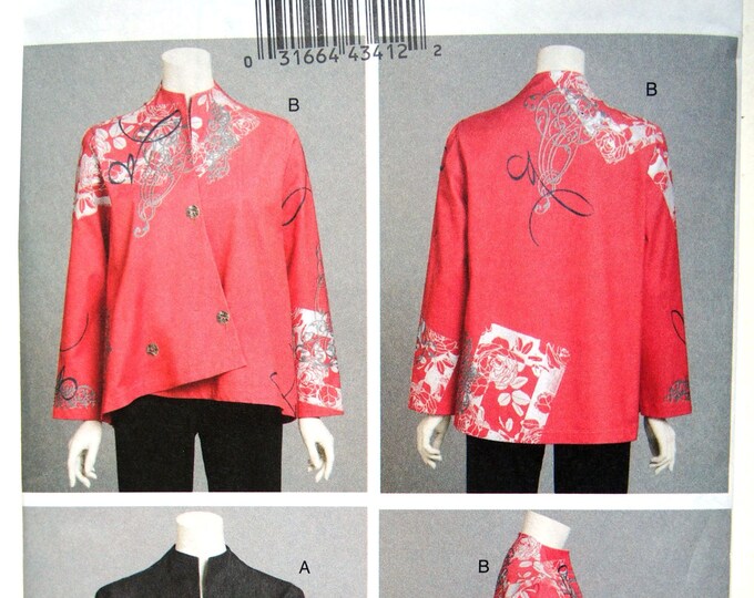 Vogue 8654 - Jacket With Assymetric Front Closure and Optional Silk ...