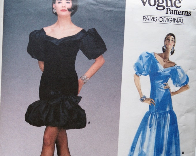 Vogue 1993 - Givenchy - Gown With Puffed Sleeves - Size 12 - Etsy