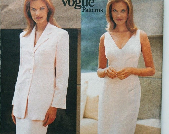 Vogue 1683 - Very Fitted V-neck Dress and Princess Seam Jacket, by DKNY ...